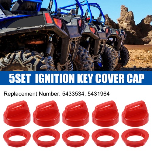 5 Set Ignition Key Cover Cap for Polaris for Ranger Sportsman Scrambler ...
