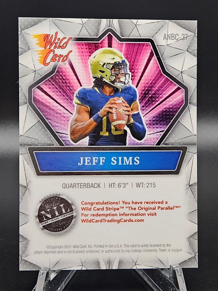 2021 Wild Card Alumination Football JEFF SIMS 5 STRIPE BLUE /35 | eBay