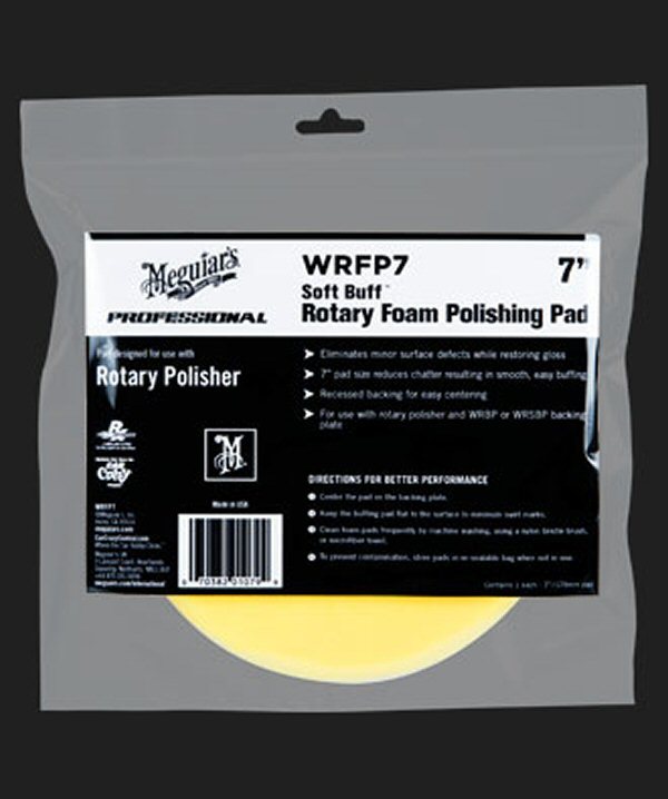 Meguiars WRFP7 Hook And Loop 7-Inch Soft Buff Rotary Foam Buffing ...