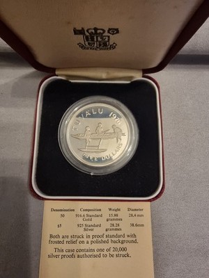 Silver Coin Commemorative Silver Coin Of Tuvalu 1976 In Box With ...