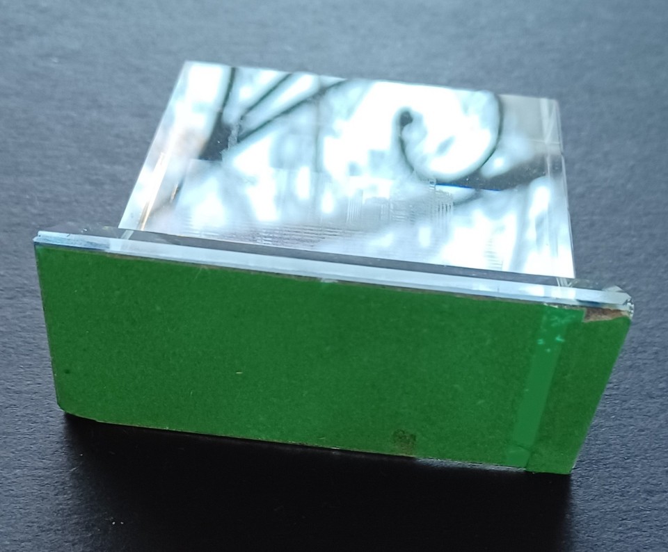 Vintage Crystal Etched Paperweight New York Twin Towers Statue Of ...