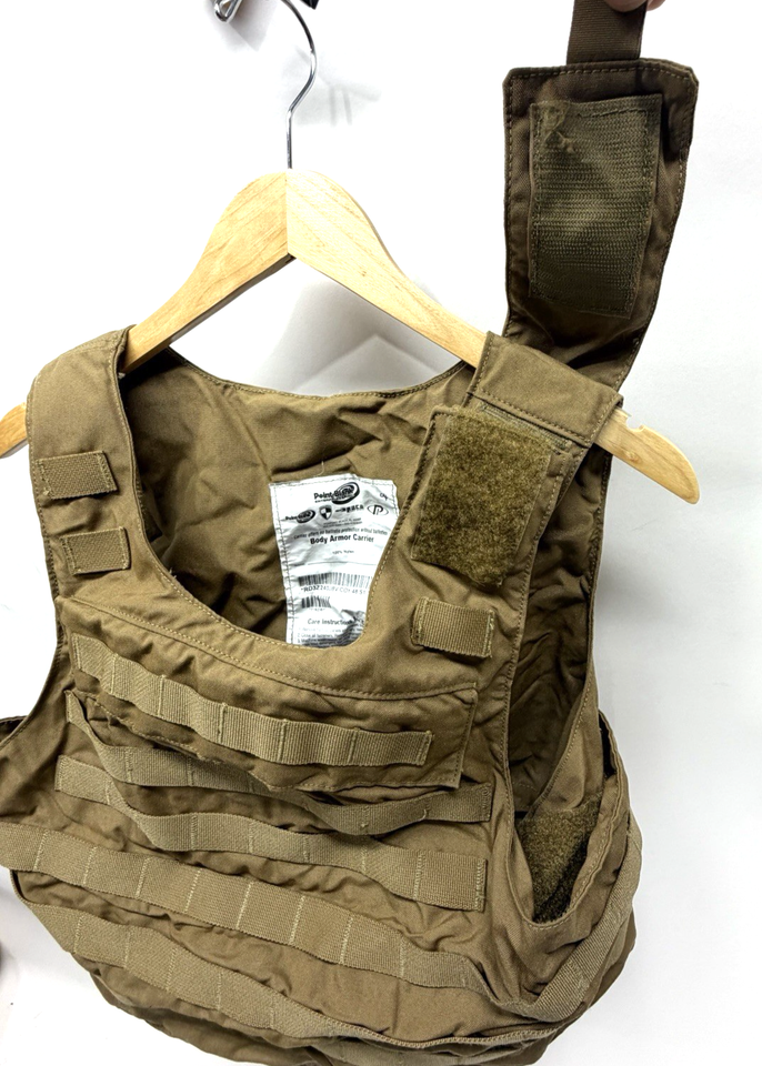 Point Blank Body Armor Vest Plate Carrier Adjustable Regular Size Tan ...