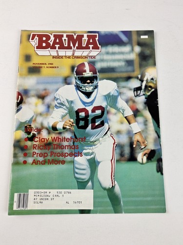 BAMA Inside The Crimson Tide Football Magazine 1985 Vol 7 No 9 Clay ...