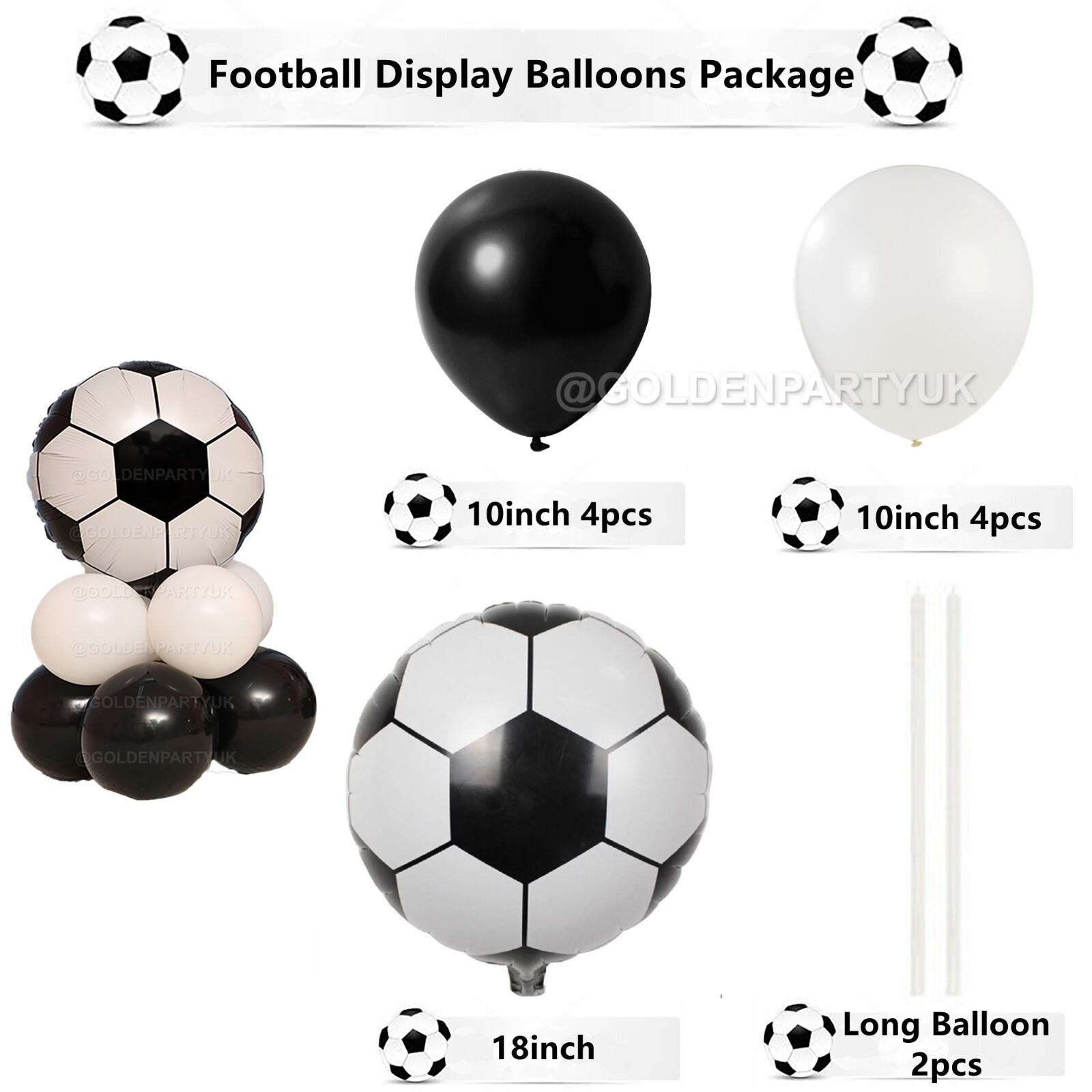 Football Balloons Display Boy Birthday Soccer Party table centerpiece ...