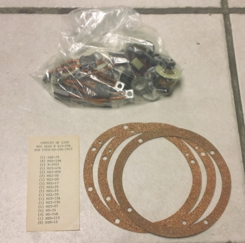 Wheeler Bros Starter Rebuild Kit Part # KIT204 2920-00-906-5912 | eBay