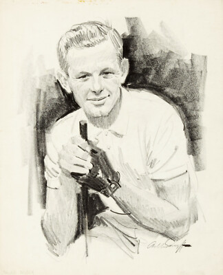 Arthur Sarnoff - Sketch Bruce Devlin Golf Tournament 1960s Signed -17 ...