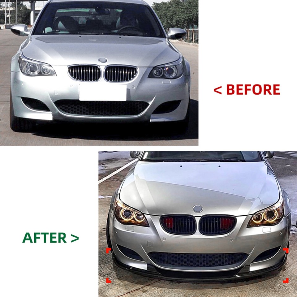 CB Look Front Spoiler Lip Splitter Kit For BMW E60 E61 5 Series M5 2005 ...
