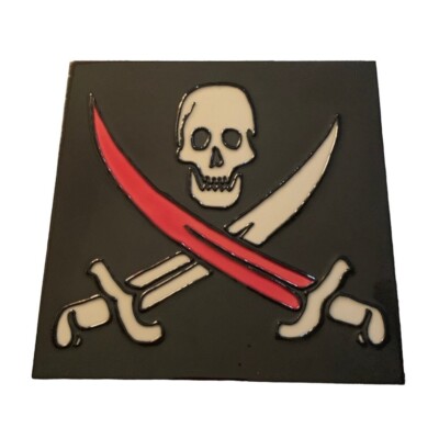 Jolly Rodger Pirate 8x8 Decorative Wall Art Ceramic Tile New Backsplash ...