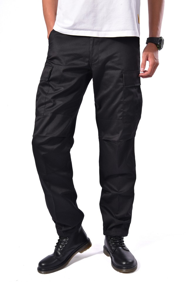 BACKBONE Mens Army Style BDU Pants Multi-Pocket Camouflage Casual Cargo ...