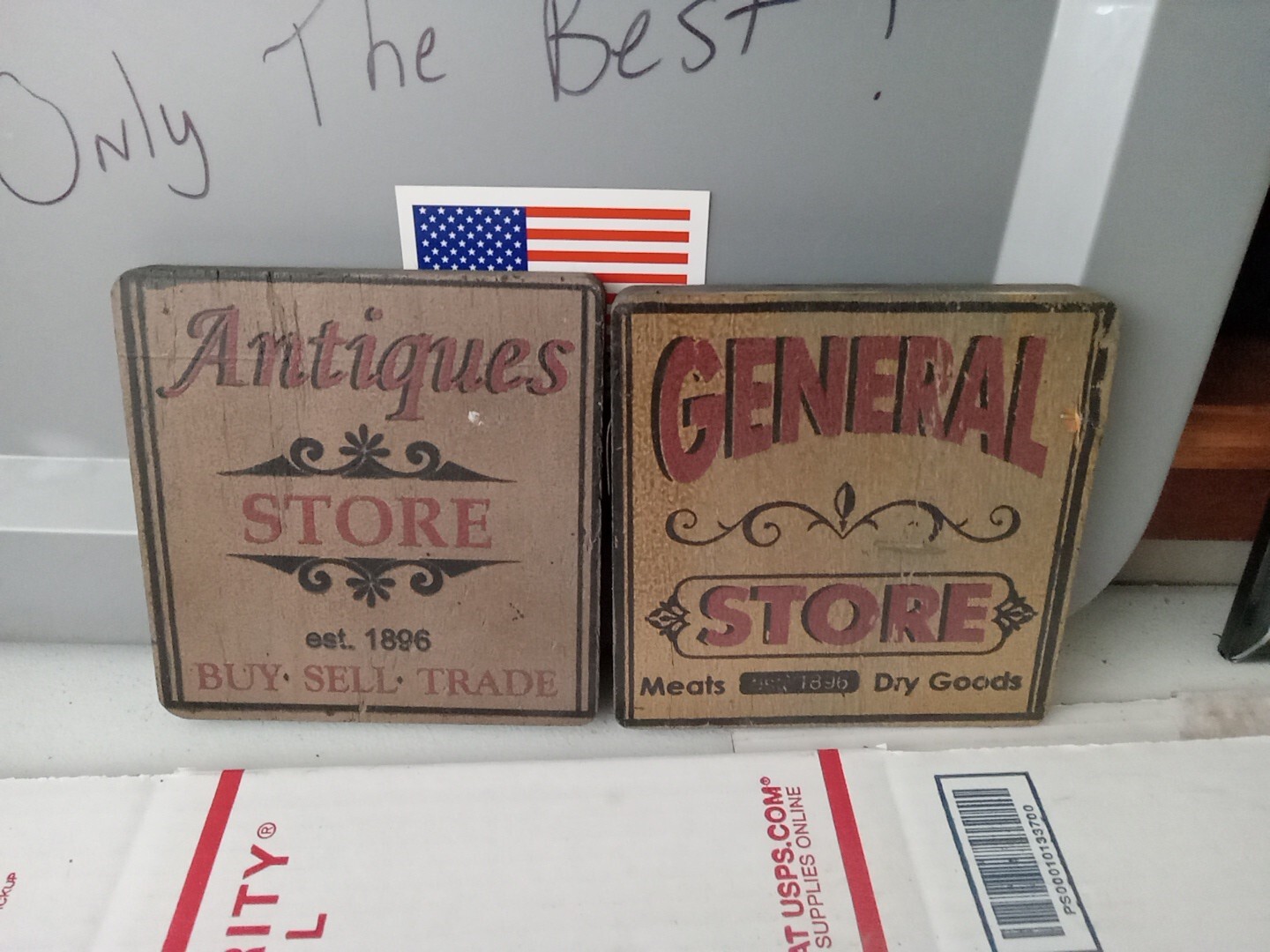 Lot Of 2 Antique Vintage General Store Advertising Signs Rare 6x6" Trl1 ...