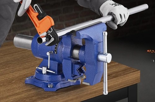 Multi-Function Bench Vise with 360-Degree Vertical Rotation Manual Tool ...