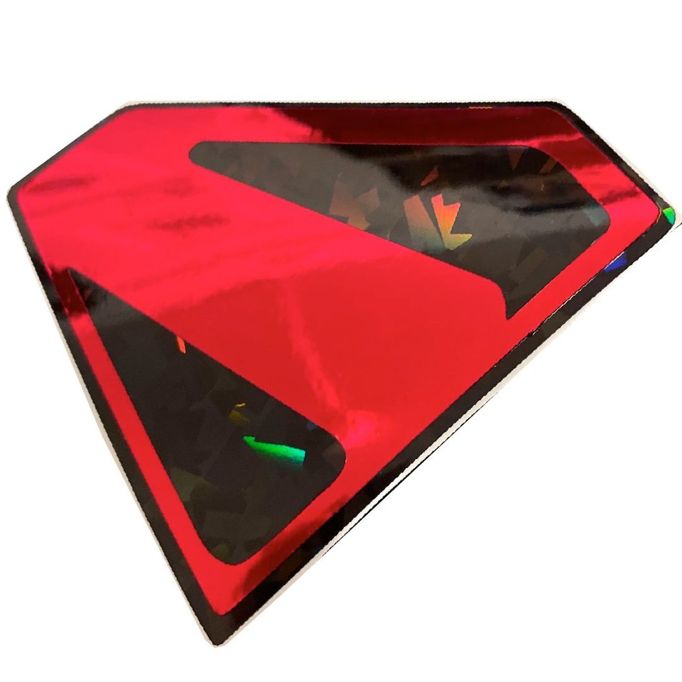 Superman Logo Sticker 4x3 in – Black Holographic & Red Metallic Decal ...