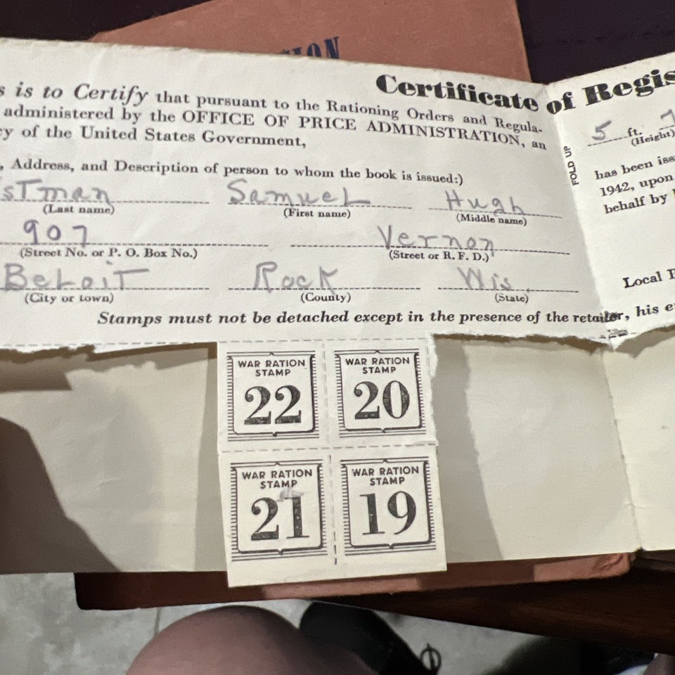 6 US WAR RATION BOOKs NO. 1 NO. 3 NO. 4 With Holder 1942 | eBay