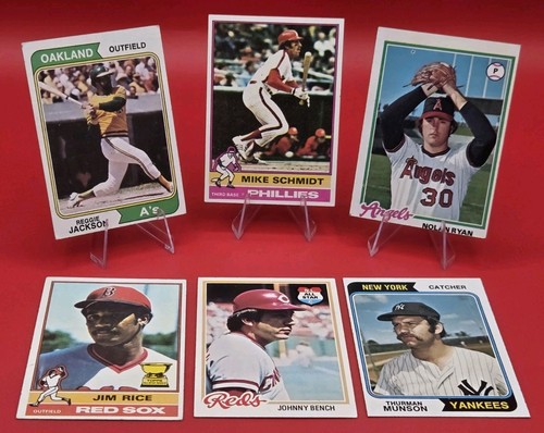1970s TOPPS LOT (6) NOLAN RYAN REGGIE JACKSON SCHMIDT & MORE! 1974 1976 ...