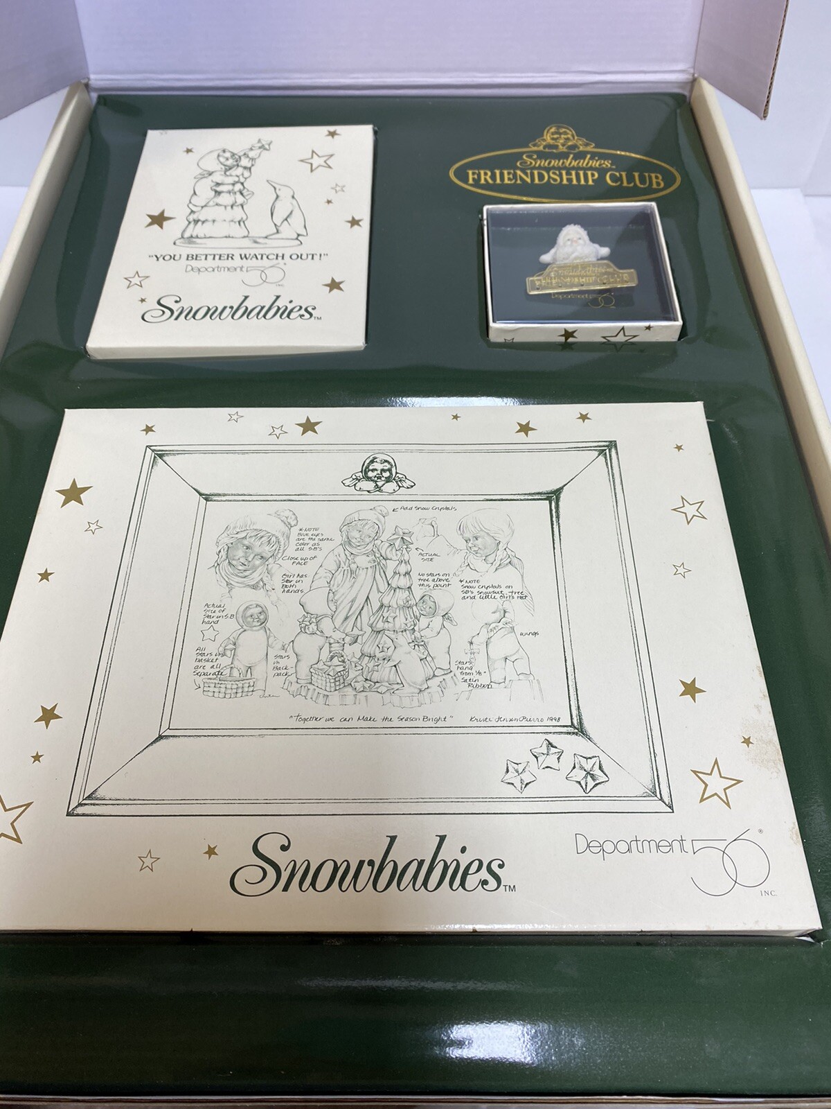 SNOWBABIES FRIENDSHIP CLUB SET DEPARTMENT 56 FRAME BETTER WATCH OUT | eBay
