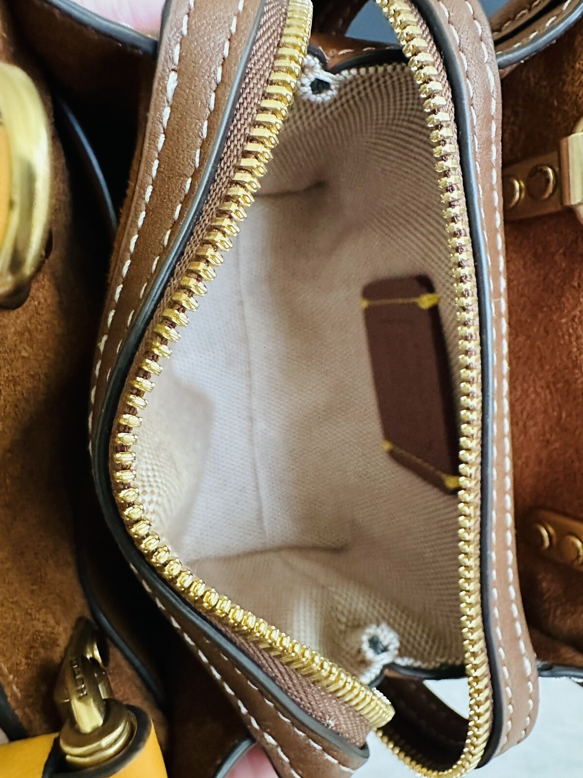 COACH ROGUE 12 COCOA BURNISHED AMBER / YELLOW MINI BA… - Gem