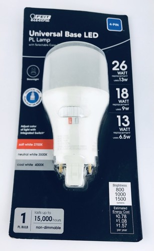 Feit Electric 13W/18W/26W PL Vertical 4-Pin Universal Color Select Light Bulb 17801809923| eBay