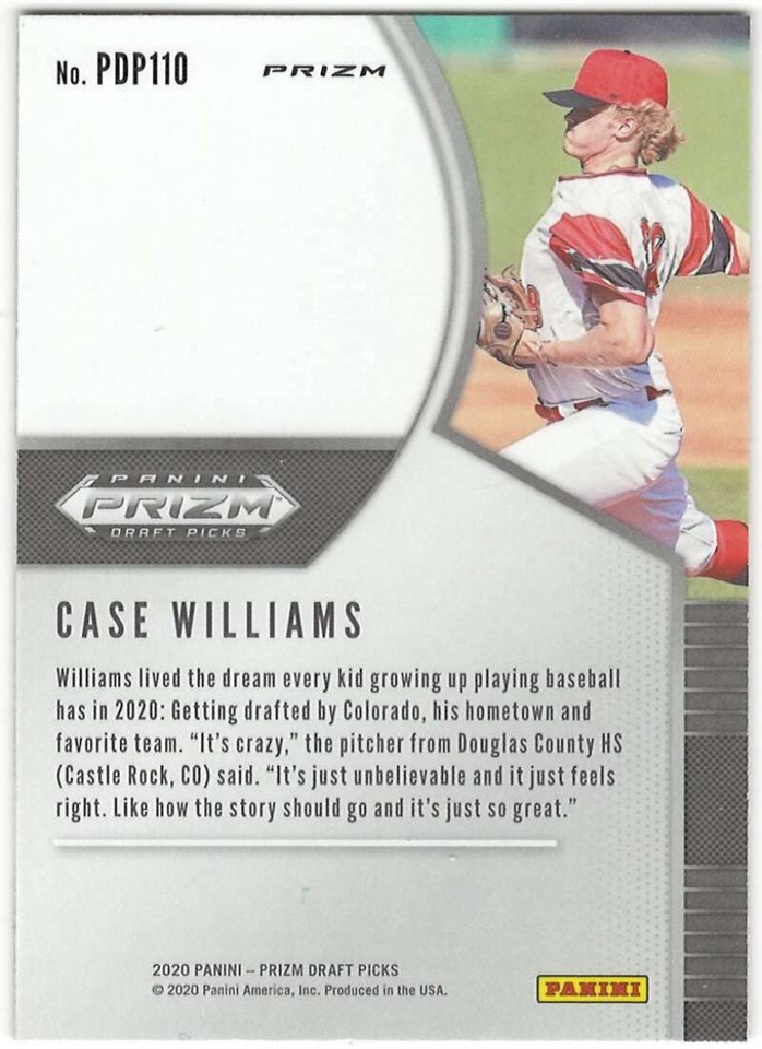 CASE WILLIAMS RC 2020 Panini Prizm Draft Picks Green Pulsar #110 Rookie ...