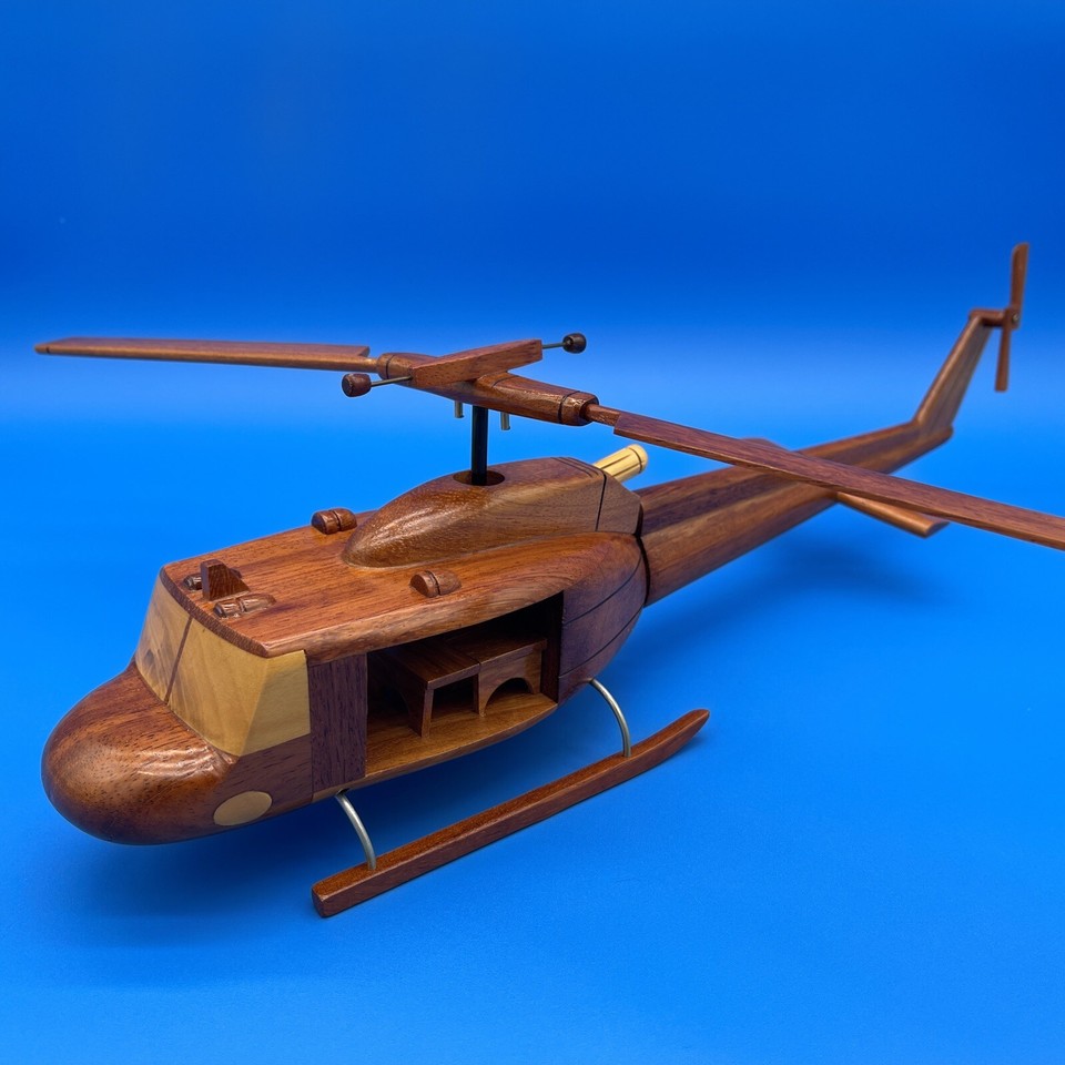 Helicopter UH1 Huey Handmade Wooden Scale Model Airplane Military ...