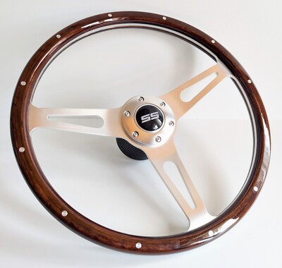Steering Wheel fits For El camino Chevelle SS Wood Silver Vintage ...