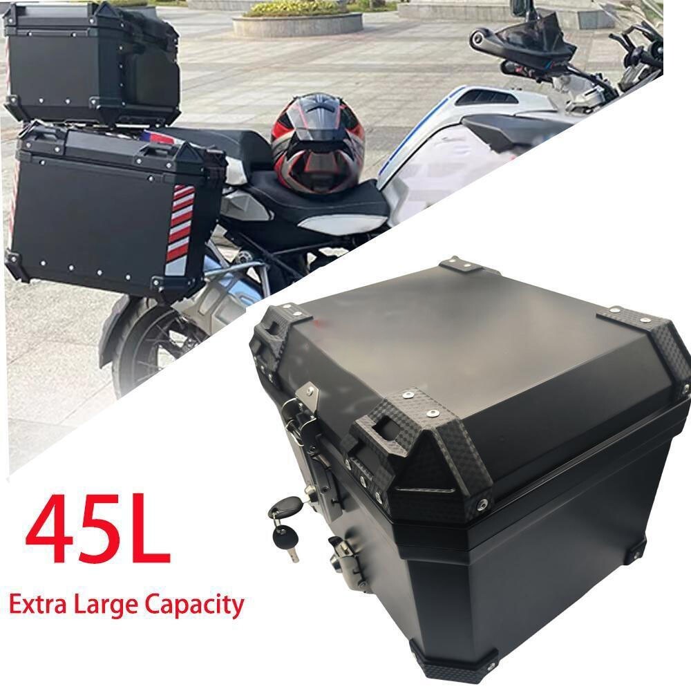 Motorcycle Rear Top Box Luggage 45L Tail Carrier Tool Case+Mounting ...