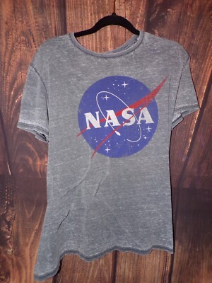 Fifth Sun Nasa Top Womens Large Gray Short Sleeve Burnout Crew Neck Tee ...