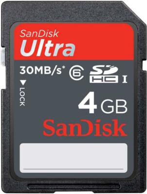 SanDisk Ultra 4 GB SDHC Class 4 Flash Memory Card Up To 15MB/s (SDSDH ...