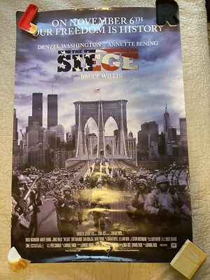The Siege Movie Poster 27x40 S/S Bruce Willis Denzel Washington Annette ...