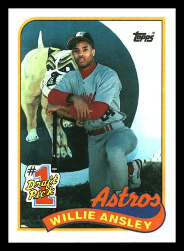 1989 Topps Willie Ansley #1 Draft Pick RC Rookie #607 Mint Houston ...