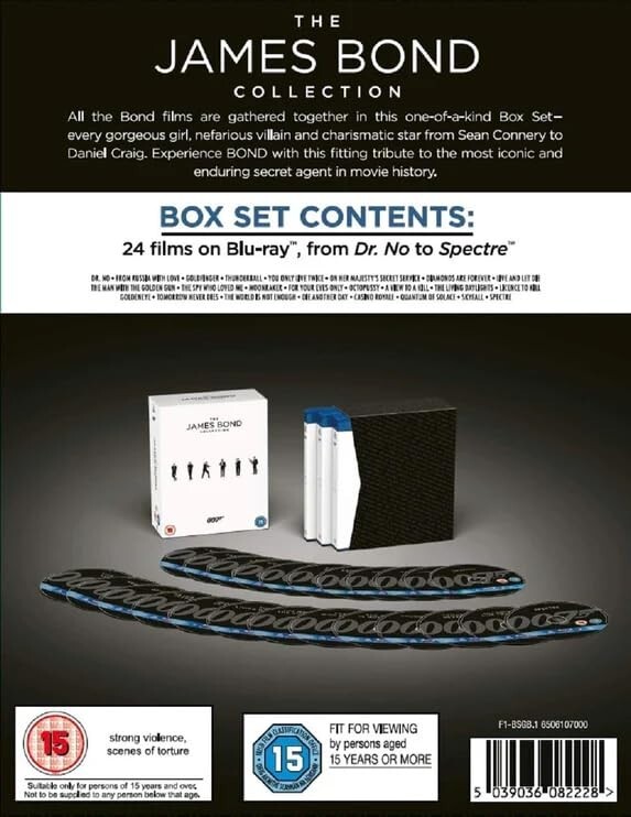 The James Bond Collection Blu-ray [Region Free] 24 Movie Collection ...