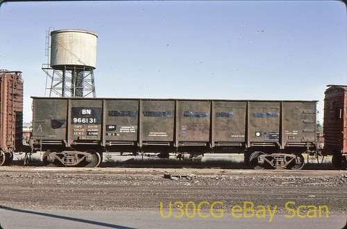 L Original Slide - FREIGHT CAR BN/NP Gondola 966131 Laurel MT 1979 | eBay