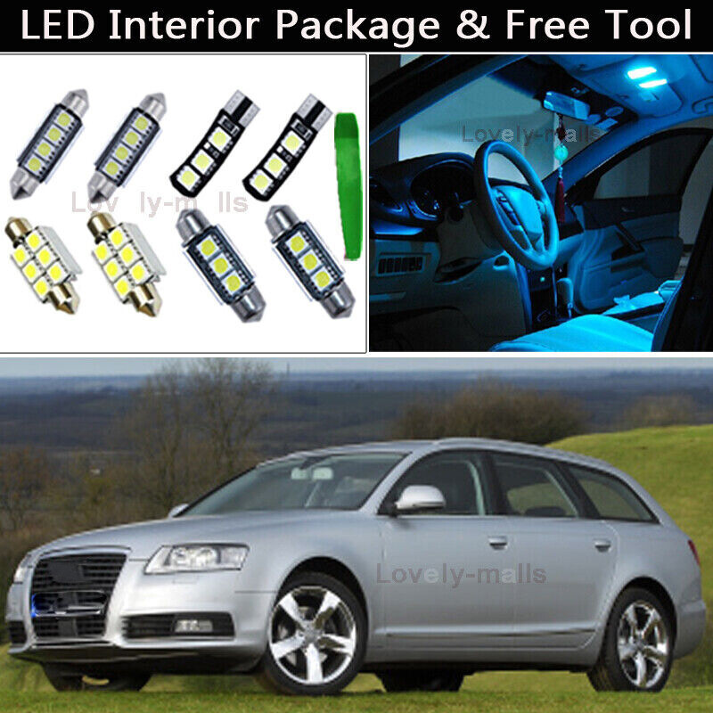 18PCS Canbus Ice Blue LED Interior Lights Package kit Fit 05-2011 Audi A6 C6 J1 | eBay