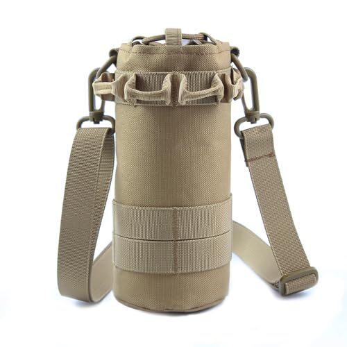 Tactical Water Bottle Holder MOLLE System Pouch with Drawstring brown-026# | eBay