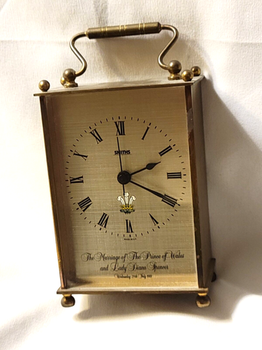 Smith Brass Carriage Clock Marriage of Lady Diana Spencer and Prince of ...