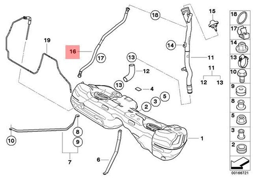 Genuine BMW E81 E82 E87 E87N E88 3 doors Fuel Tank Vent Pipe OEM ...