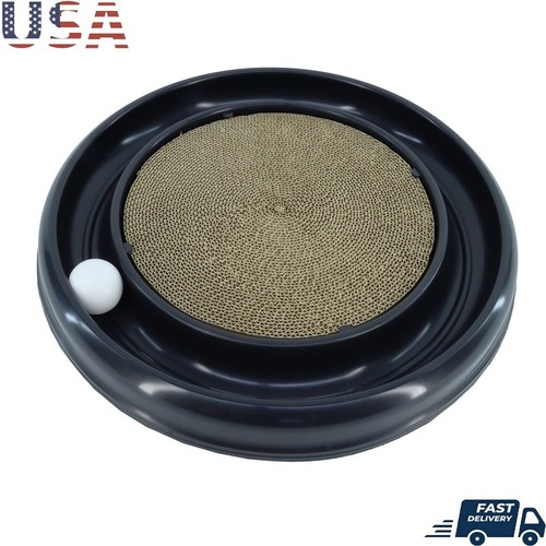 Turbo Scratcher Cat Toy Interactive Ball Chaser W/ Durable Scratch Pad ...
