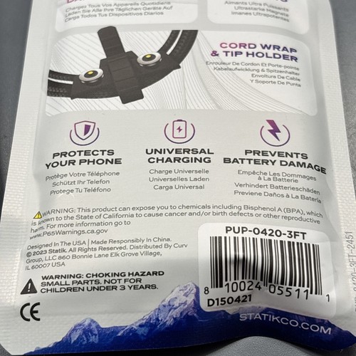 Phone Charger, Statik Magnetic Charge Cable 3ft/0.9m / 3 Magnetic Tips ...