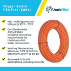 1/2 Inch X 1000 Feet Orange PEX Pipe, Oxygen Barrier Flexible Water ...