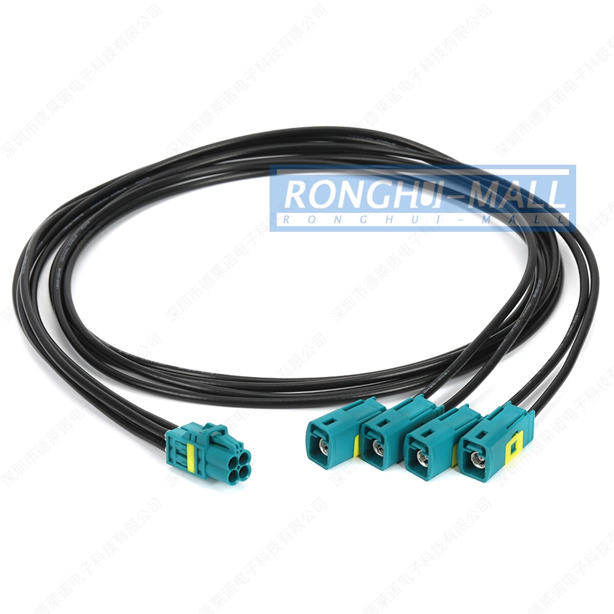 Mini-Fakra female 4 in 1 wire end AMK12D-102Z5-Z transferred to FAKRA ...