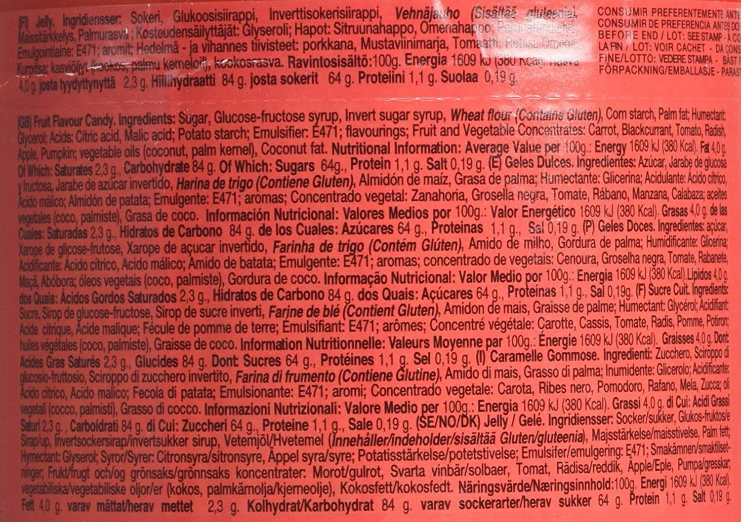 Vidal Strawberry Mega Pencils Fondant Sweets Individually Wrap Tub Pack ...