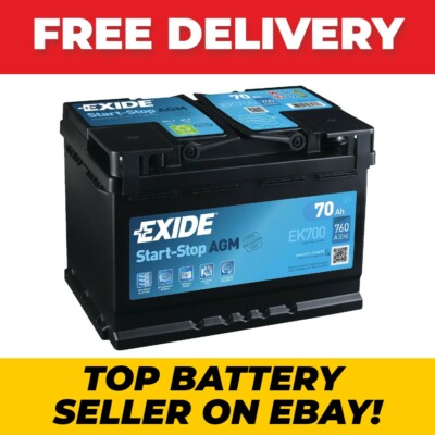 Exide 096 AGM Car Van Battery EK700 70Ah AGM700 Heavy Duty Start Stop ...