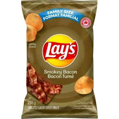 LAYS SMOKEY BACON POTATO CHIPS FAMILY SIZE BAGS 4x235gr FRESH & SECURE ...