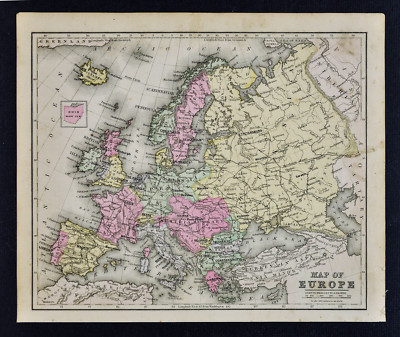 1887 Cowperthwait Map - Europe France Italy Germany Spain Britain ...