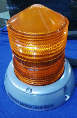 NOS Signal Stat AMBER Beacon Emergency Non Revolving Light Model 314 ...