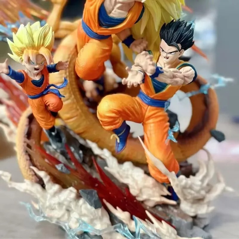 Dragon Ball Goku Gohan & Goten Statue Figure Gift Collectible Anime ...