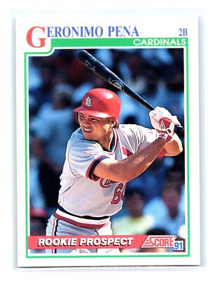 1991 Score Baseball #717 Geronimo Pena RC Rookie Prospect St. Louis ...