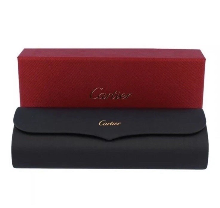 Cartier Panthère CT0430S 001 Gold Metal Dark Grey Rimless Sunglasses ...