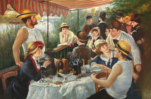 Ölgemälde 60x90 Auguste Renoir Frühstück der Ruderer Reproduktion Öl ...