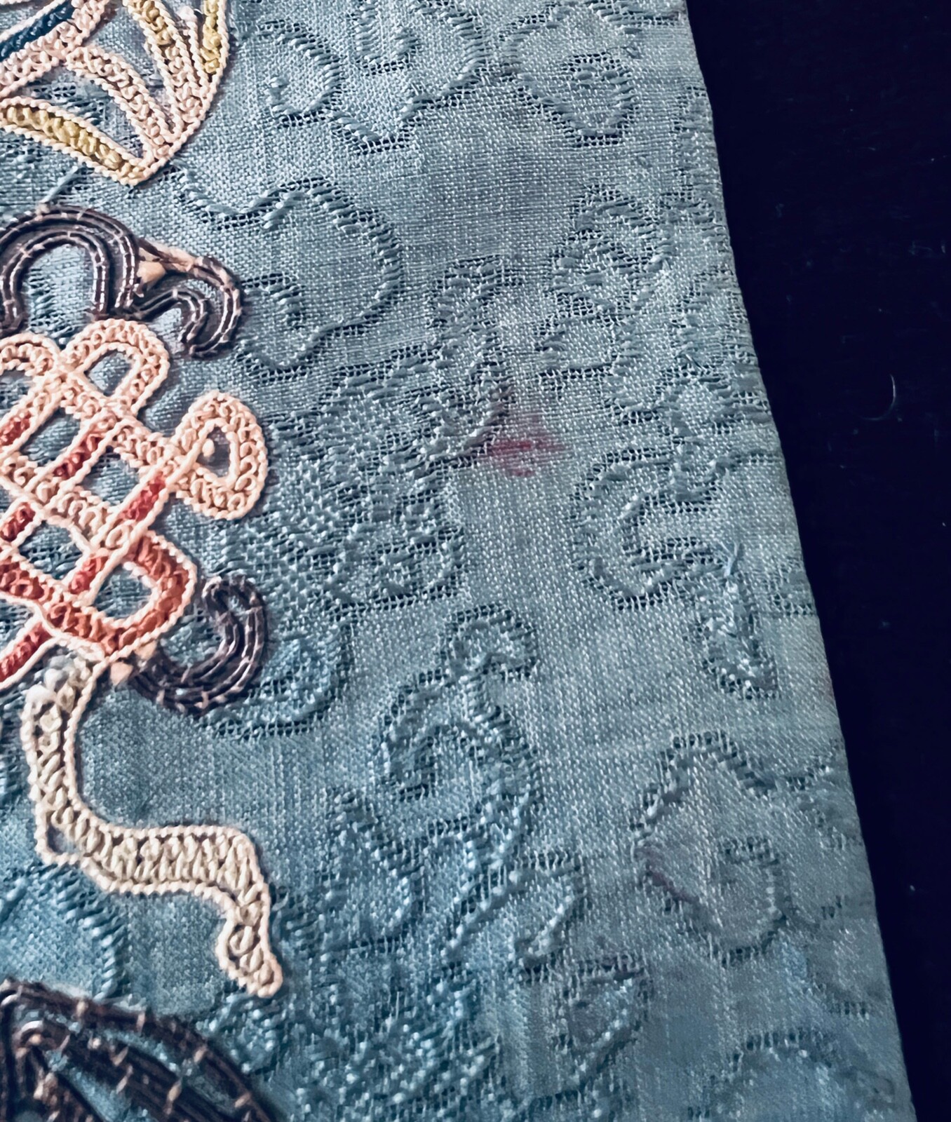 Antique Chinese Hand Embroidered Silk Panel Forbidden Stitch XX621 | eBay
