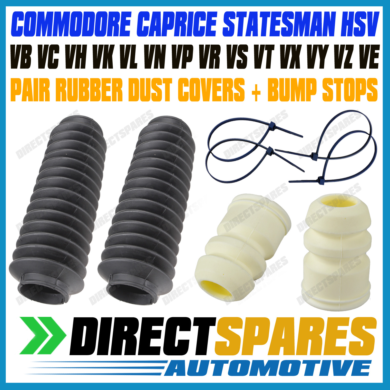 Front Strut Rubber Dust Boot Cover Bump Stop Kit Commodore VT VX VU VY ...
